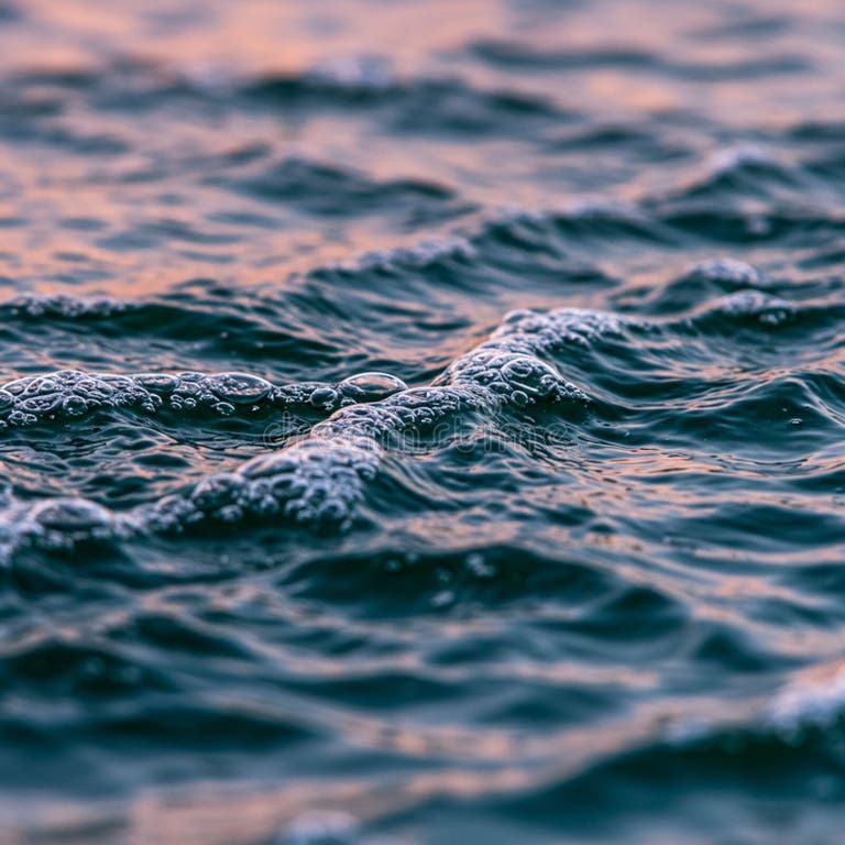 Rippling Water Surface Captured in Close-up, Featuring Small ...