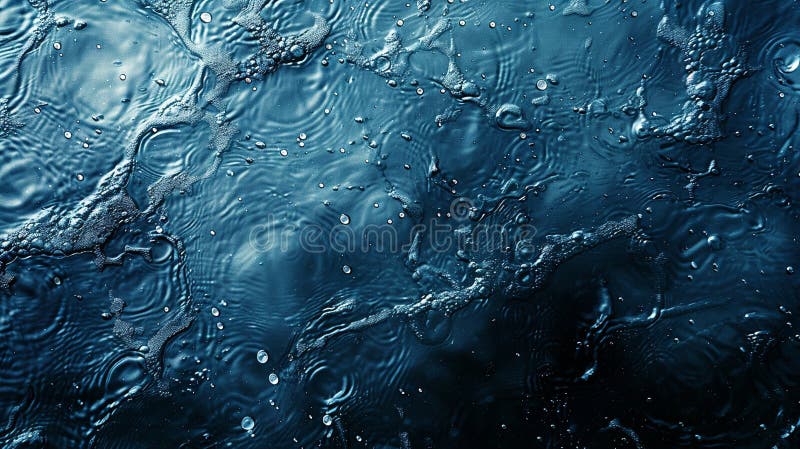 Rippling Water Surface with Raindrops at Night Under Soft Light Stock ...