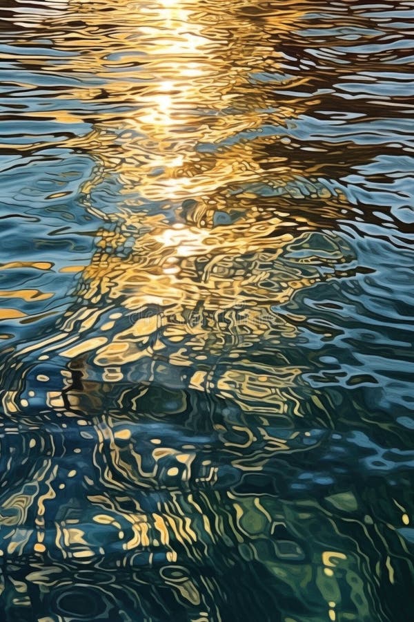 Rippling Water Surface Reflecting Sunlight Stock Illustration ...