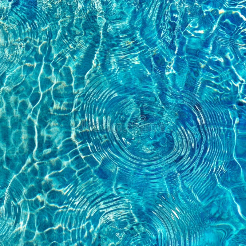 Rippling Water Surface with Sunlight Reflections in Clear Blue Pool ...