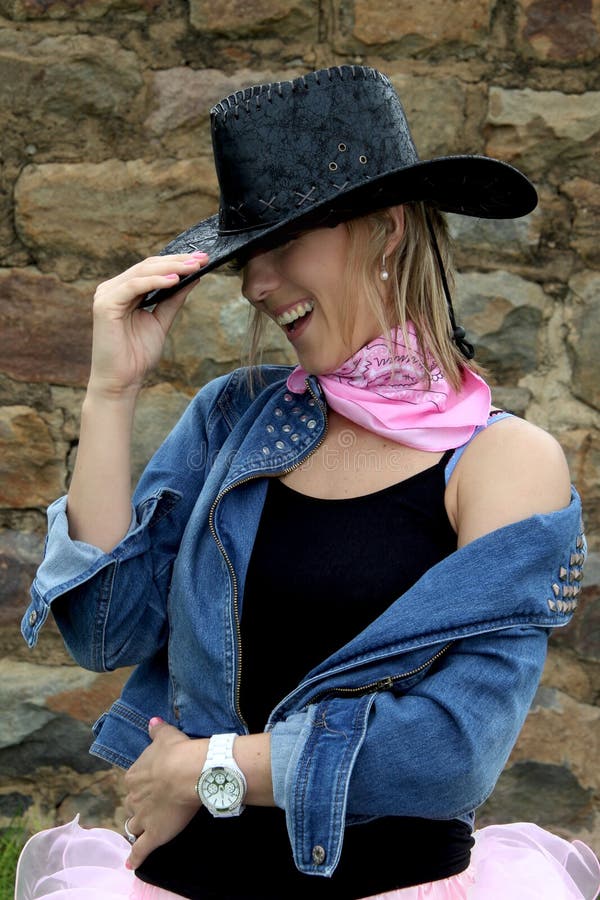 La Cow Girl Retient Le Lasso Photo Stock Image Du Plaid Modèle 18446888
