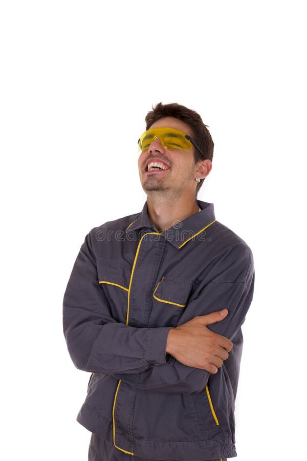 Risate del lavoratore fotografia stock. Immagine di giovane - 34574284