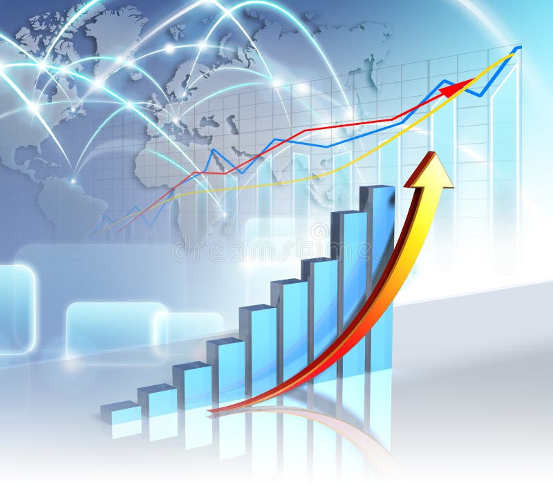 3d Graphs Showing Rise and Fall Stock Vector - Illustration of fund ...