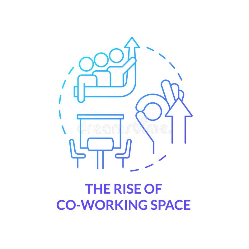 Rise of Coworking Space Concept Icon Stock Vector - Illustration of ...