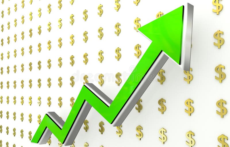 Rise of the dollar stock illustration. Illustration of rise - 42153795