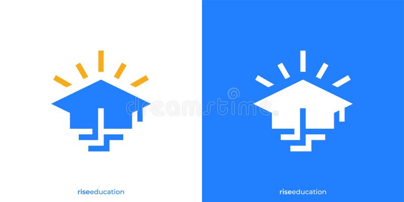 Creative Rise Education Logo. Sun and Graduation Cap with Minimalist ...