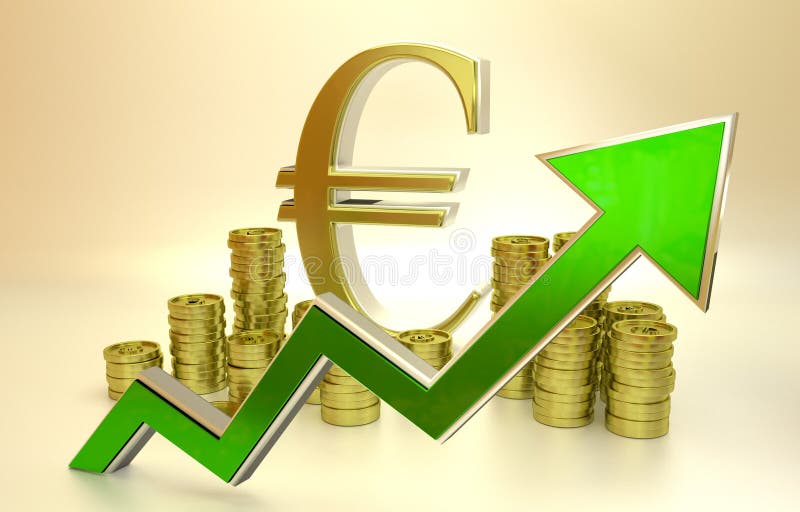 Rise in the euro stock illustration. Illustration of economy - 6753496