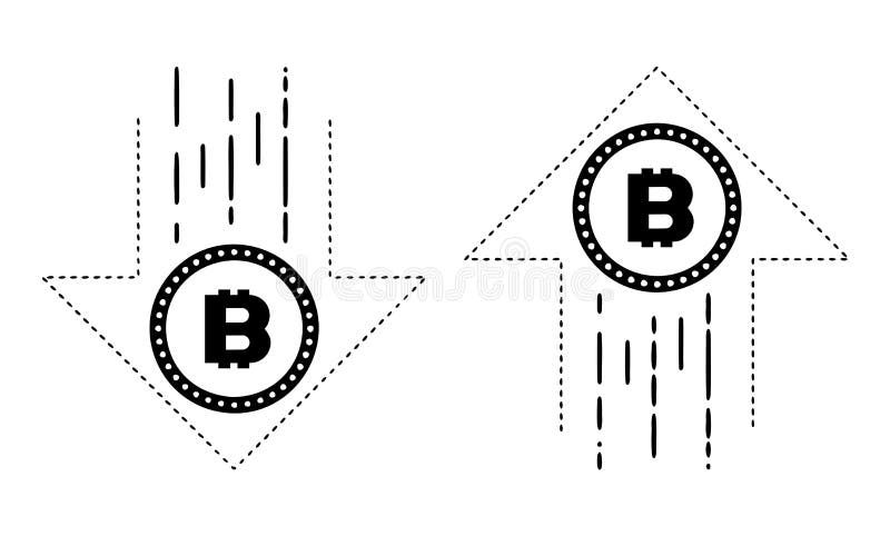 Rise and Fall of Bitcoin on Cryptocurrency Exchange Stock Vector ...