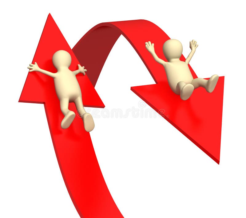 Rise and falling stock illustration. Illustration of business - 14395966