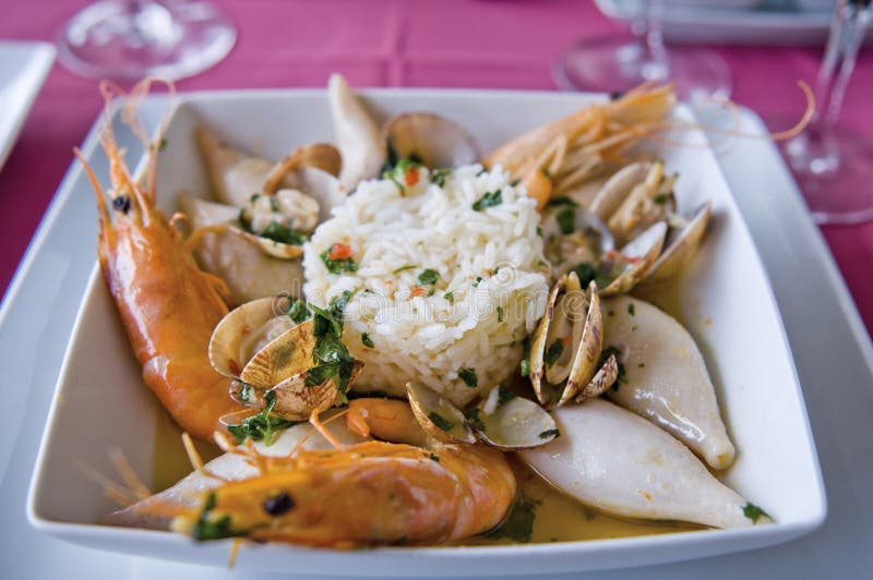 Rise and fish stock photo. Image of dish, clams, restaurant - 26119794