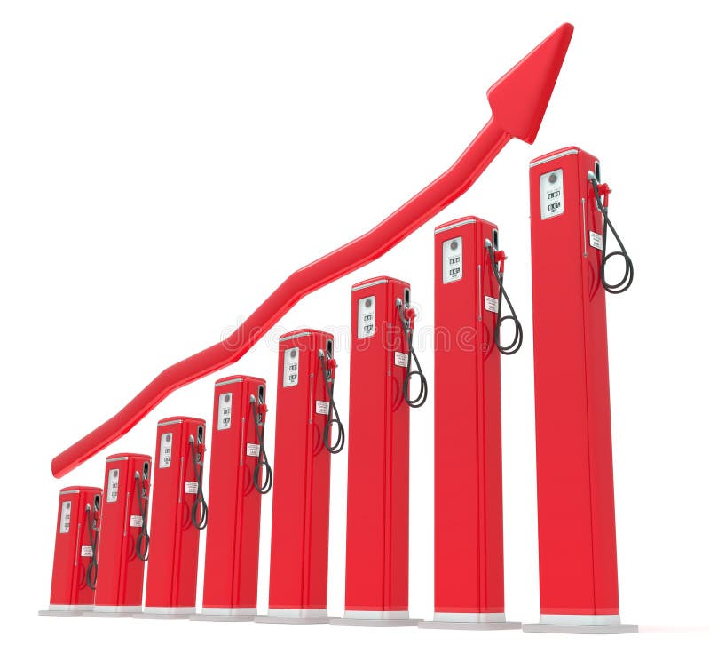 Rise in Gas Price: Petrol Pumps Chart with Red Graph Stock Illustration ... Rise in Gas Price: Petrol Pumps Chart with Red Graph Stock Illustration ...