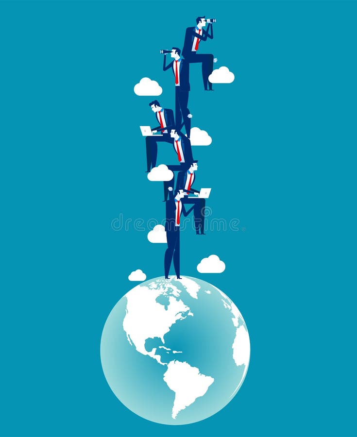 The Rise of Globe Population. Concept Business Vector Illustration ...
