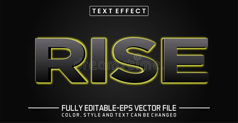 Rise Glowing Yellow Light Background Text Effect. Editable Text Effect ...