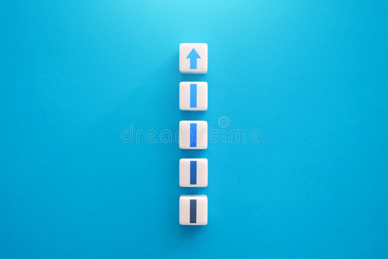 Rise and Growth Process . Blocks with a Growing Arrow. Go Higher for ...