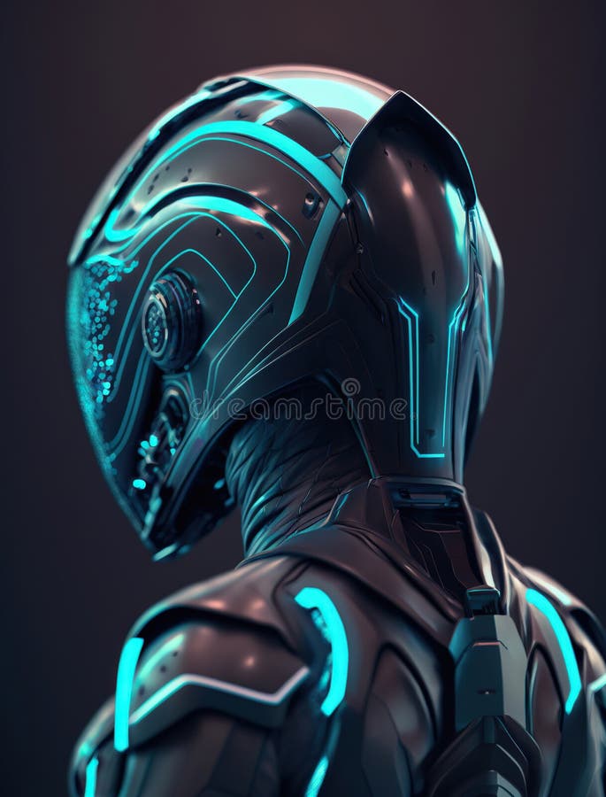 The Rise of Humanoids with Advanced Headgear. Generative AI Stock ...