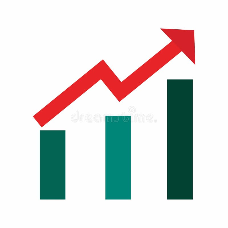 Rise icon vector image. stock vector. Illustration of positive - 373519834