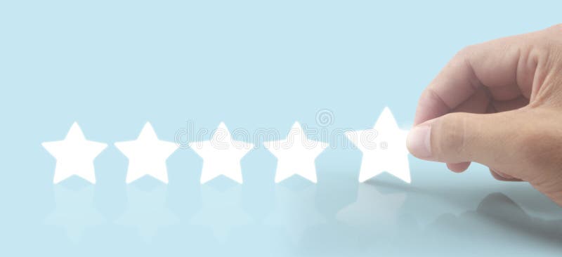 Rise on Increasing Five Stars in Hand, Increase Rating Stock Image ...