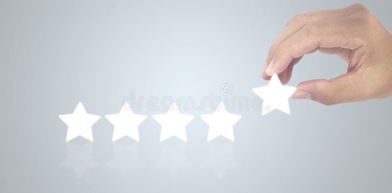 Rise on Increasing Five Stars in Hand, Increase Rating Stock Photo ...