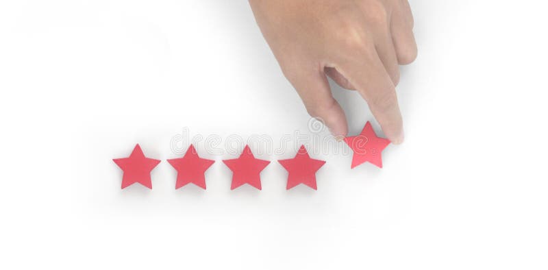 Rise on Increasing Five Stars in Human Hand, Increase Rating Stock ...