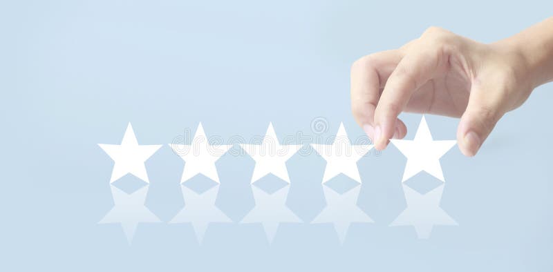 Rise on Increasing Five Stars in Human Hand, Increase Rating Evaluation ...