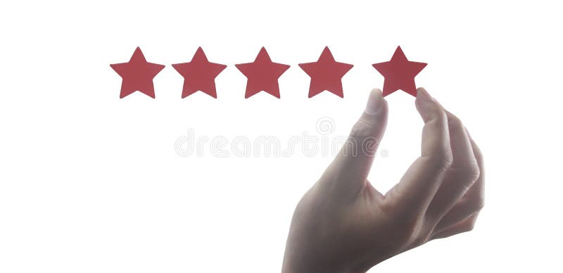 Rise on Increasing Five Stars in Human Hand, Increase Rating Evaluation ...