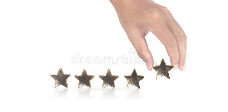 Rise on Increasing Five Stars in Human Hand, Increase Rating Stock ...