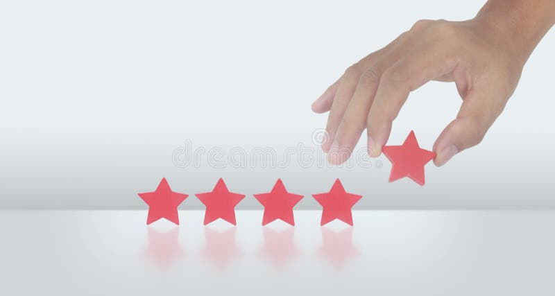 Rise on Increasing Five Stars in Human Hand, Increase Rating Stock ...
