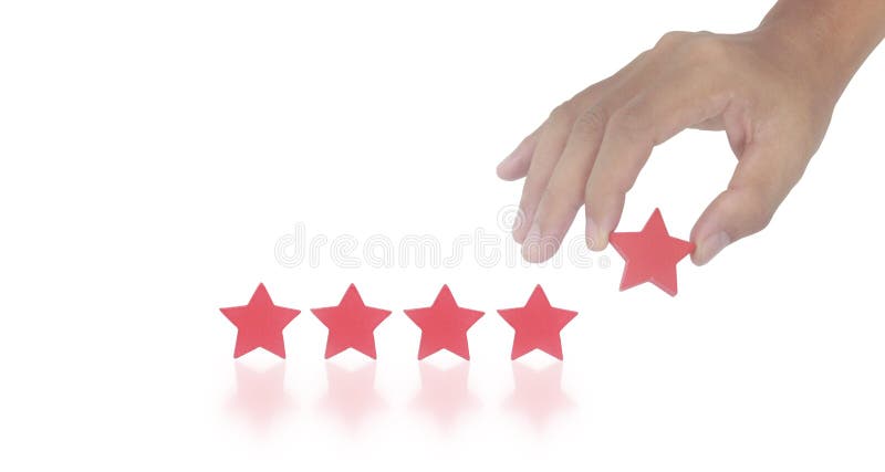 Rise on Increasing Five Stars in Human Hand, Increase Rating Stock ...