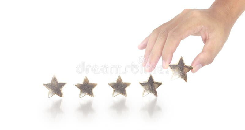 Rise on Increasing Five Stars in Human Hand, Increase Rating Stock ...