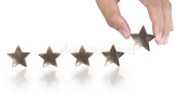 Rise on Increasing Five Stars in Human Hand, Increase Rating Stock ...