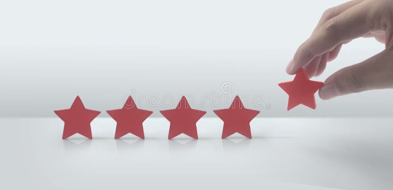 Rise on Increasing Five Stars in Human Hand, Increase Rating Stock ...