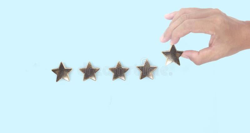 Rise on Increasing Five Stars in Human Hand, Increase Rating Stock ...