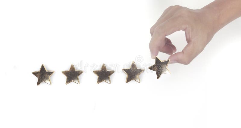 Rise on Increasing Five Stars in Human Hand, Increase Rating Stock ...
