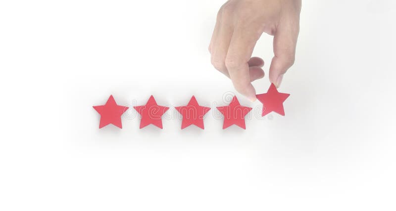 Rise on Increasing Five Stars in Human Hand, Increase Rating Stock ...