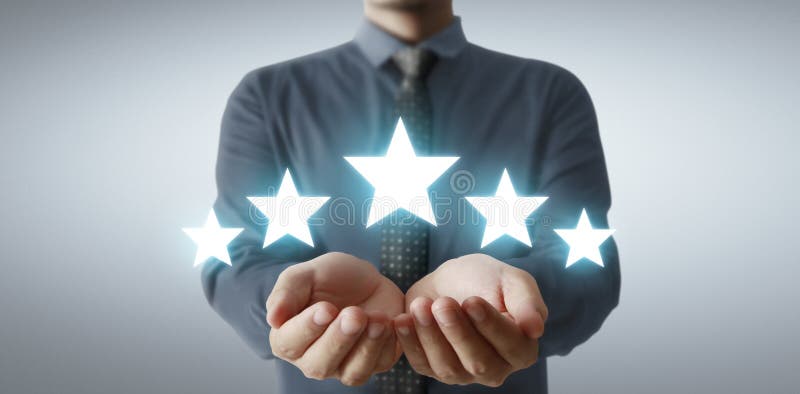 Rise on Increasing Five Stars in Human Hand, Increase Rating Evaluation ...