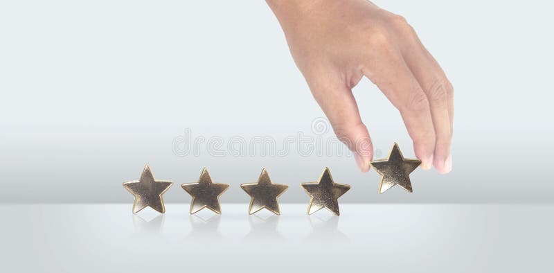 Rise on Increasing Five Stars in Human Hand, Increase Rating Stock ...