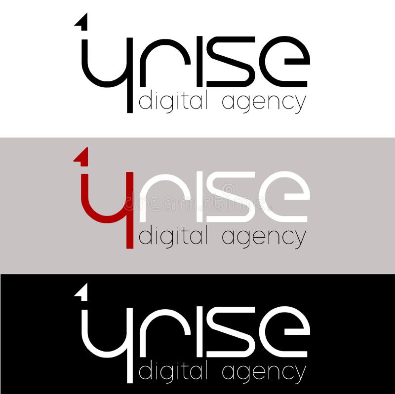4 Rise Logo Design for Digital Agency, Vector Template. Stock Vector ...