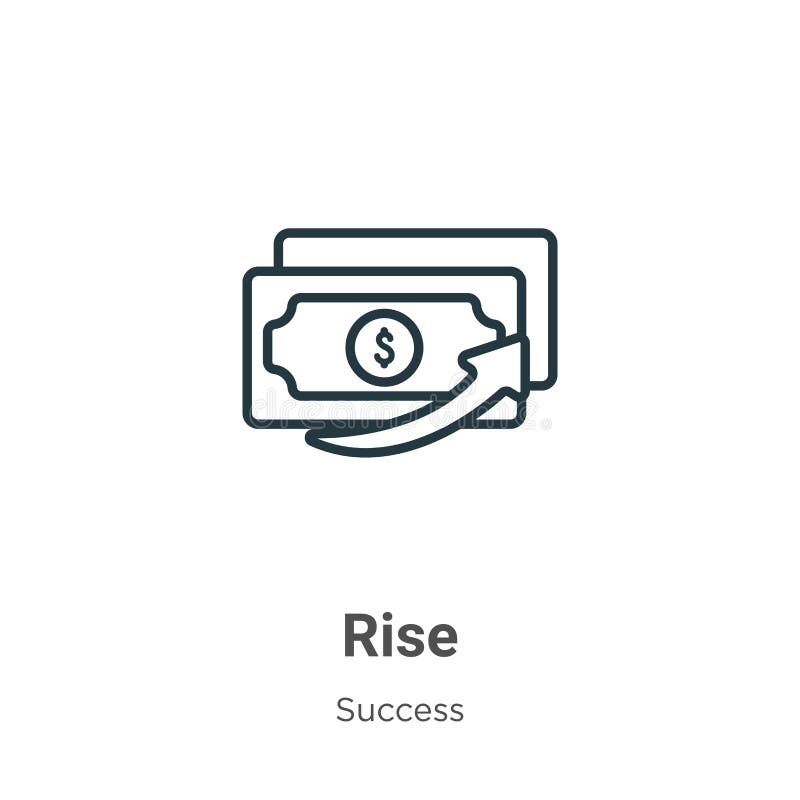 Rise Outline Icon. Isolated Line Vector Illustration from Success ...