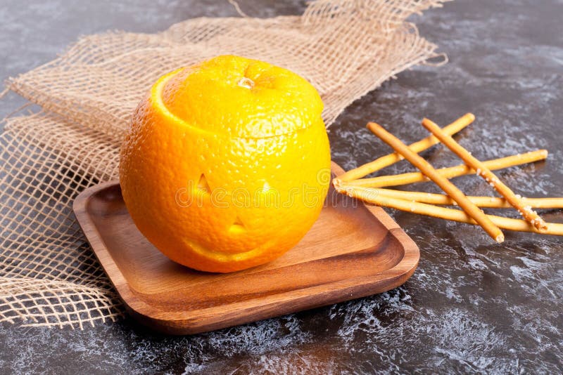 Rise Pudding in Orange. Halloween Stock Image - Image of creative ...