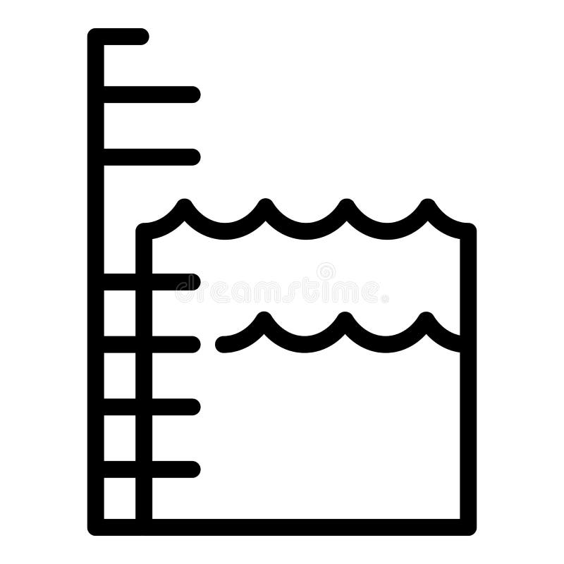 Sea Level Change Icon Outline Vector. Global Flood Stock Illustration ...