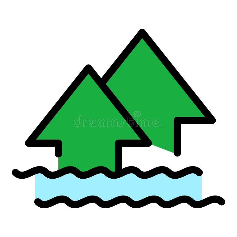 Rise Sea Level Icon Vector Flat Stock Vector - Illustration of line ...