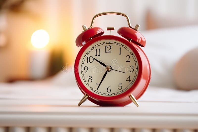 Rise and Shine: Red Alarm Clock Stock Illustration - Illustration of ...