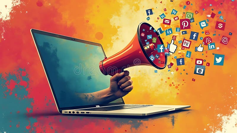 The Rise of Social Media Influence Stock Illustration - Illustration of ...