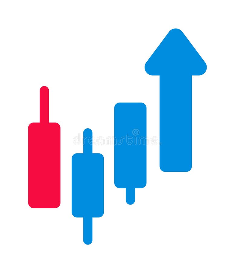 Rise on Stock Price Icon Illustration Stock Illustration - Illustration ...