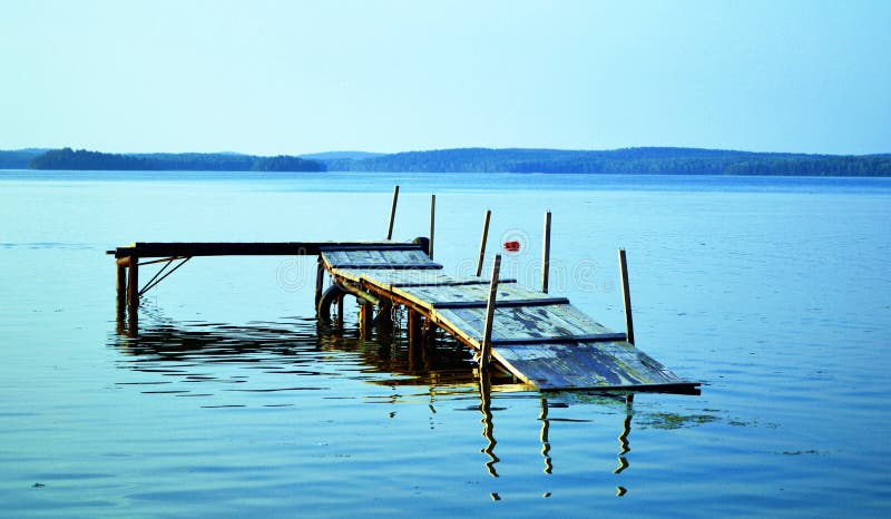 The Rise of the Water Level on the Lake Stock Image - Image of level ...