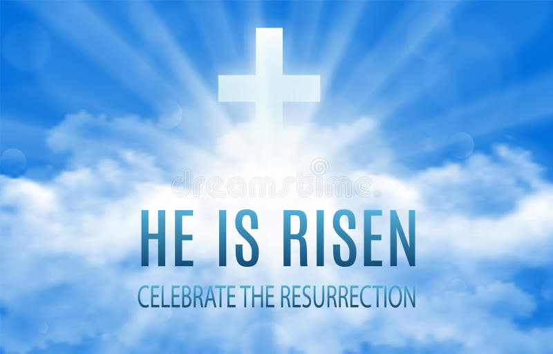 He is risen. stock vector. Illustration of blue, quote - 98021923