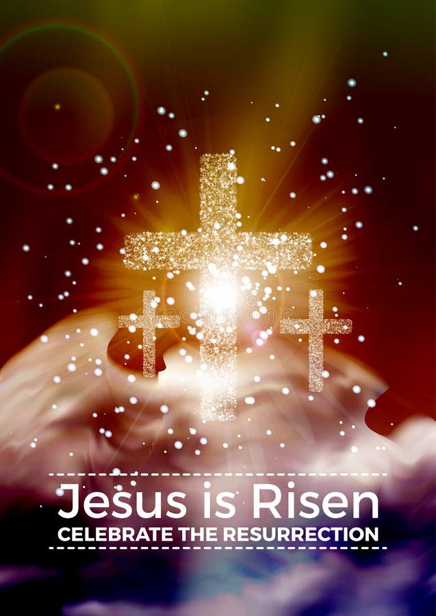 He is Risen, Easter Religious Poster Template with Transparency and ...