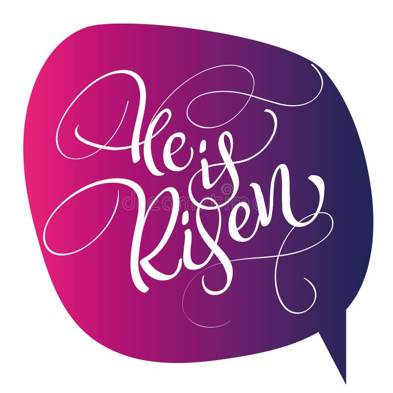 He is Risen Text on Red Background. Calligraphy Lettering Vector ...