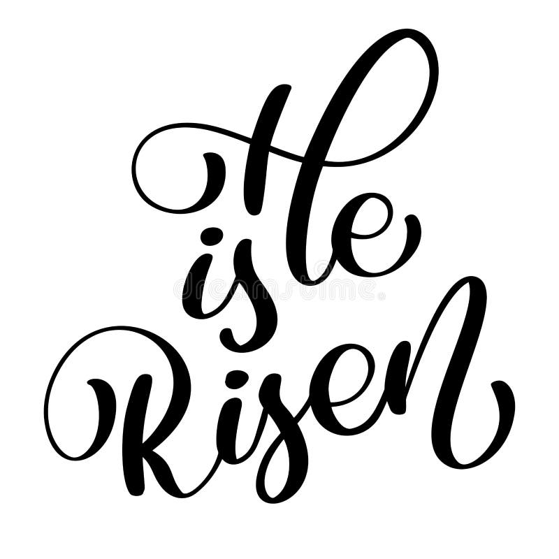 He is Risen Text Christian Hand Lettering Calligraphy Greeting ...