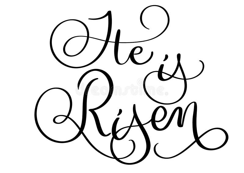 He is Risen Text Christian Hand Lettering Calligraphy Greeting ...
